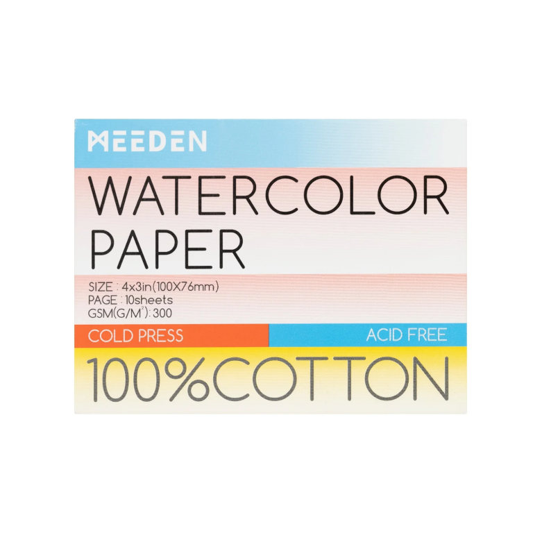 Mini akvarelový blok Meeden 100% bavlna 7,6x10cm Cold Pressed - Artikon.cz