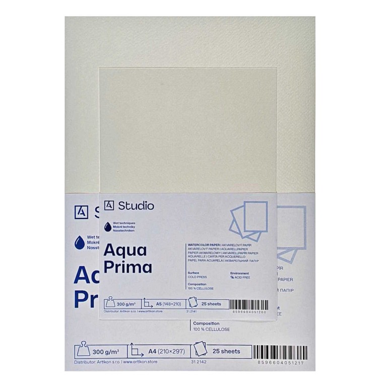 Akvarelový papír Aqua Prima 300g A5, 25 listů - Artikon.cz