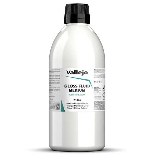 Lesklé médium pro akryl Vallejo Fluid 500ml - Artikon.cz